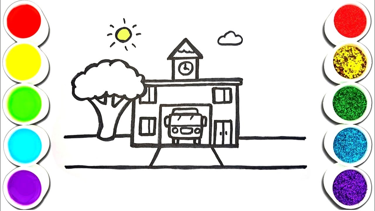 Fire Station Drawing,Painting and Coloring for Kids, Toddlers Easy ...