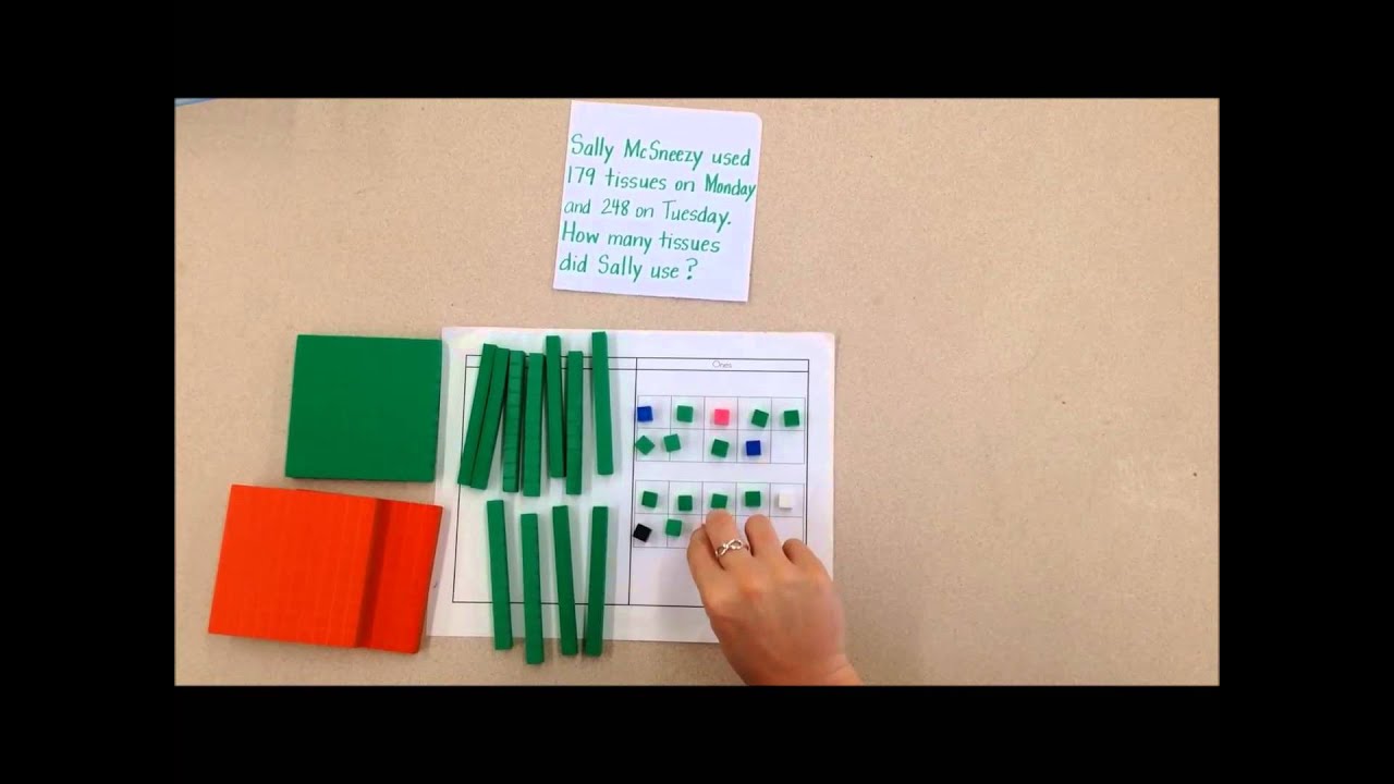 Modeling 3-digit addition - YouTube