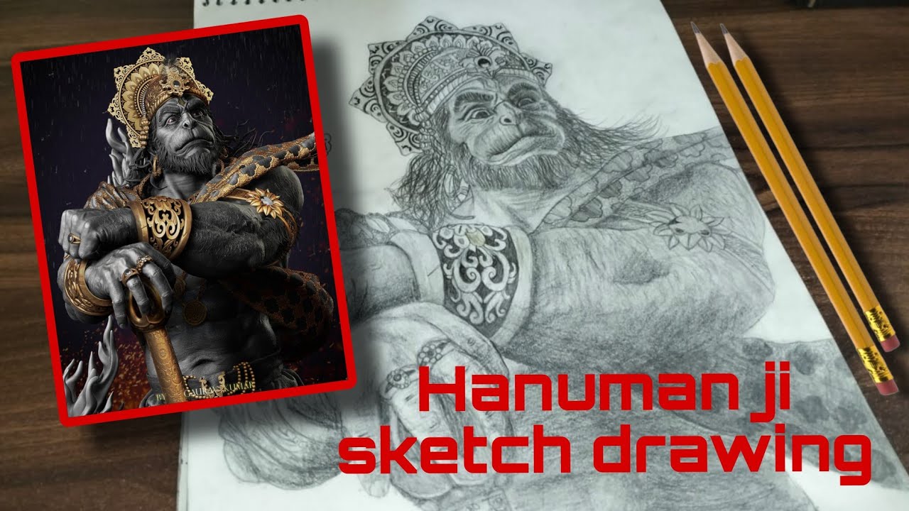 Hanuman ji hyper realistic drawing ️ - YouTube