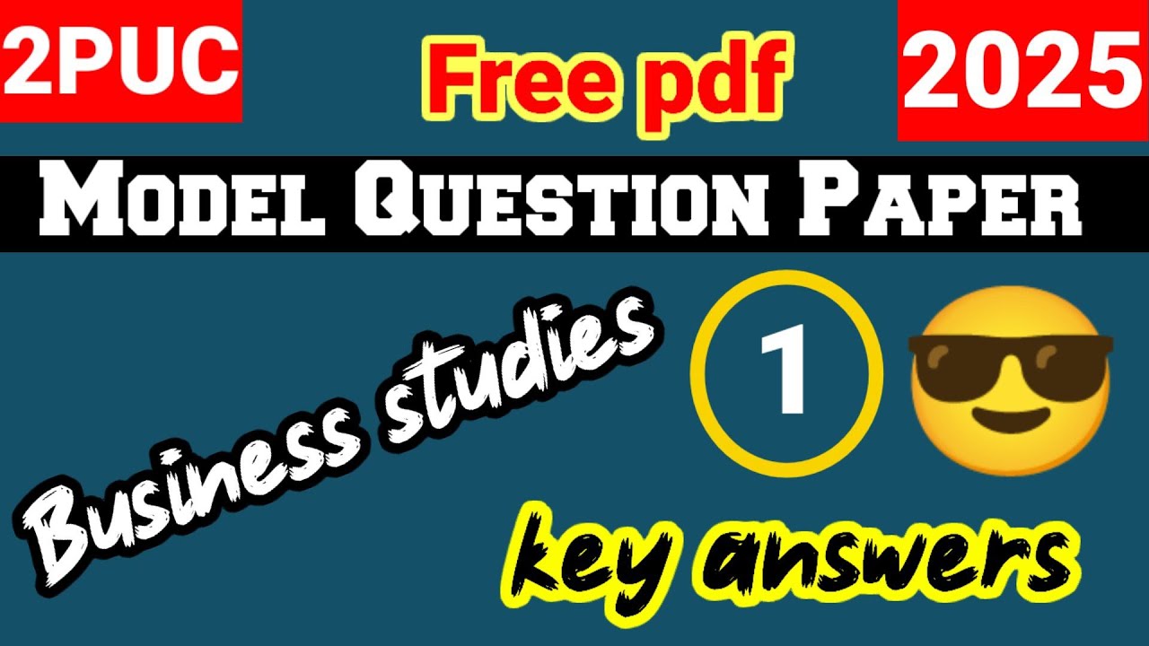 2nd PUC Business Studies Model questions Paper 1 Keyanswers 2025 kseab ...