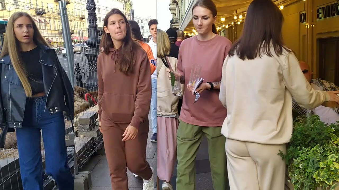 Atmosphere of St.Petersburg / Beautiful RUSSIAN GIRLS, street cafes ...
