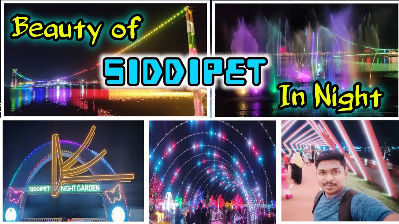 Beauty of Siddipet in Night | Komati Cheruvu | Glow Garden | Ruby ...