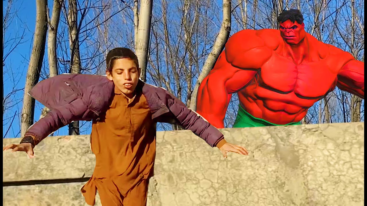 Red Hulk Vs Boy in Real Life Hulk run || Hulk Smash Film fight Scene ...