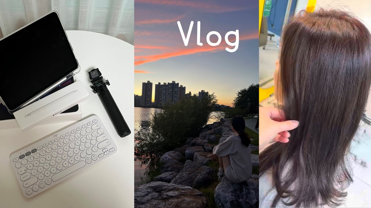 Vlog 아이패드 프로 3세대 11인치 로지텍 키보드 브이로그 삼각대 추천 애플펜슬2 가을맞이 톤다운 염색 대구