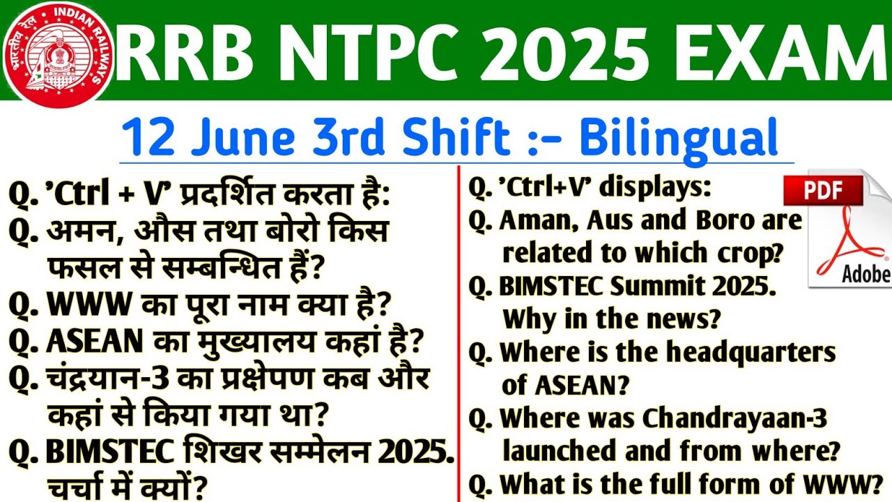 RRB NTPC Analysis 2025 | 12 June 3rd Shift | NTPC Exam Analysis Today | NTPC Exam Review 2025 ...