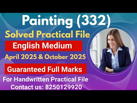 NIOS Class 12th Painting (332) Solved Practical File || Nios 12th Painting Practical File 2024 ...