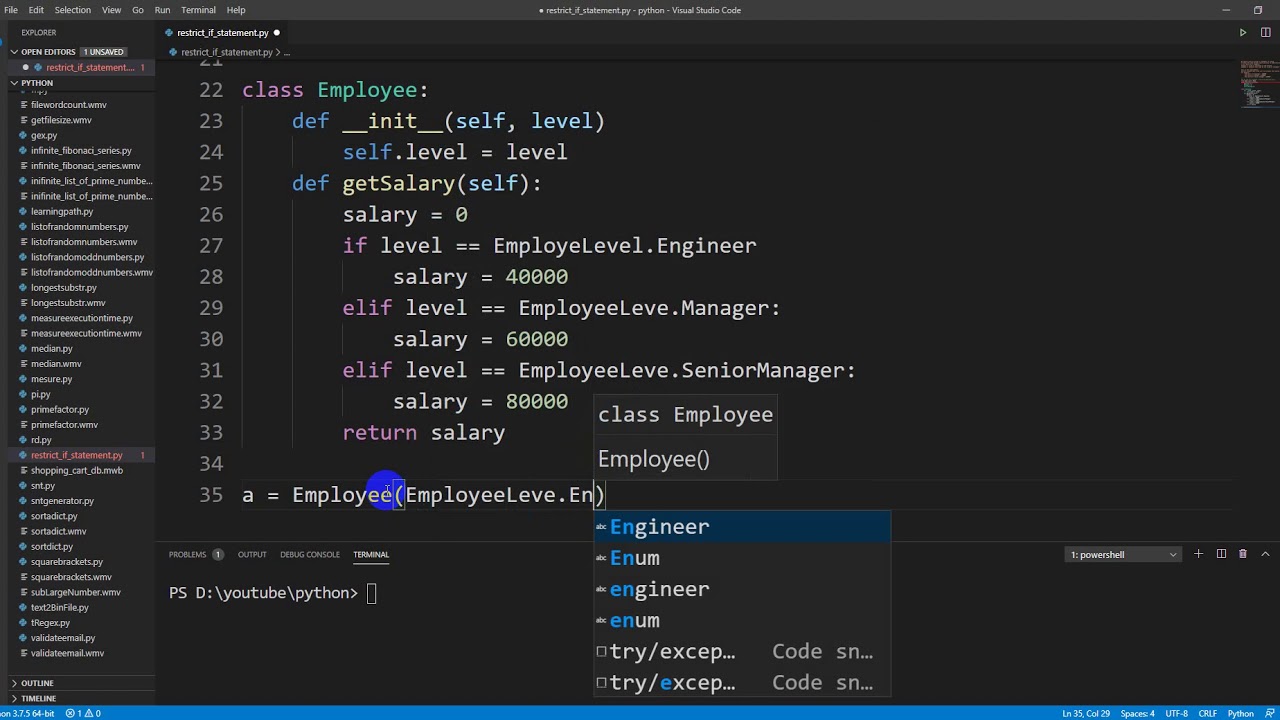 Restrict Using If Statement In Python Youtube