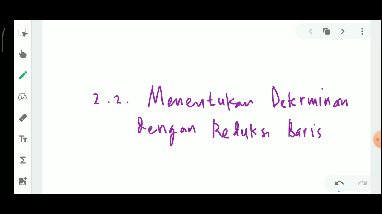 2.2 Menentukan Determinan Matriks dengan Reduksi Baris - YouTube
