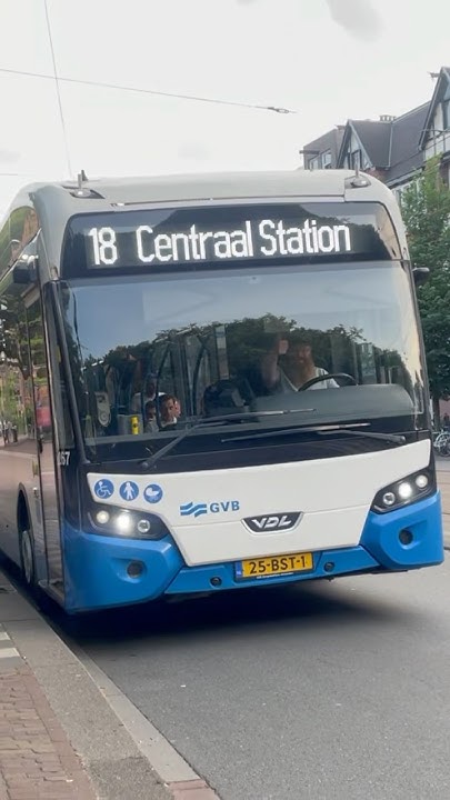 GVB VDL CITEA SLFA-180 ELECTRIC vertrekt FH plantsoen als lijn 18 richting centraal station ...