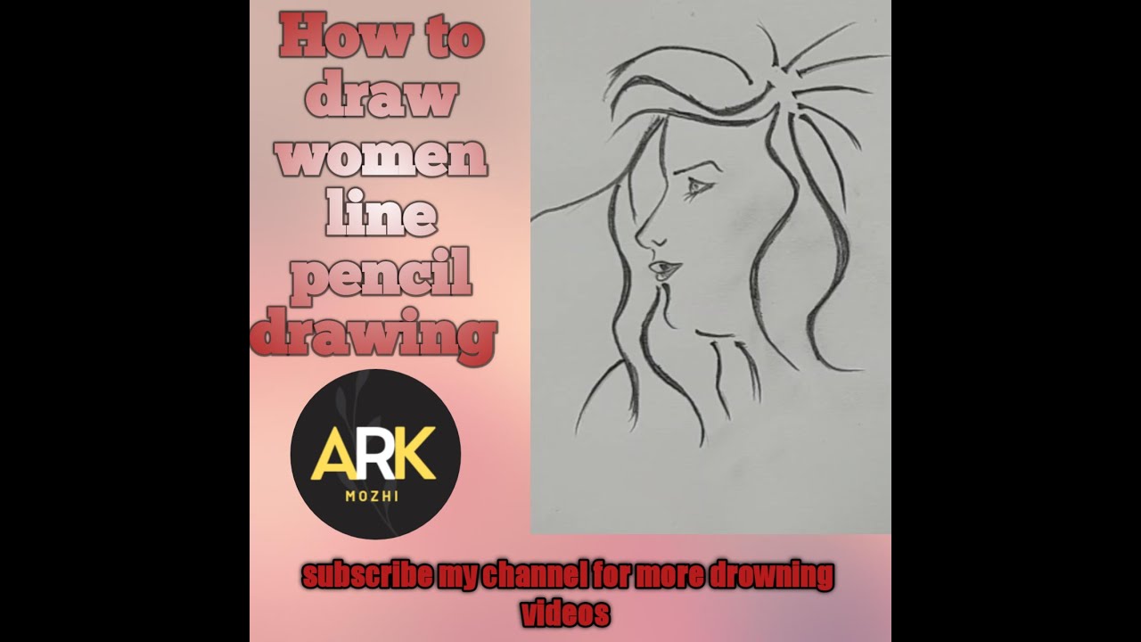 How to draw women line drawing/ How to draw easy women drawning /easy ...
