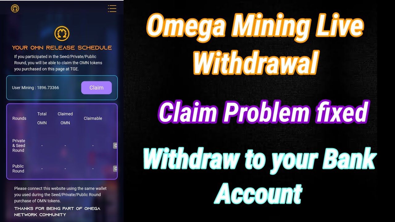 Omega Live Withdrawal | Claim Problem Fix | by CCT | Tamil - YouTube