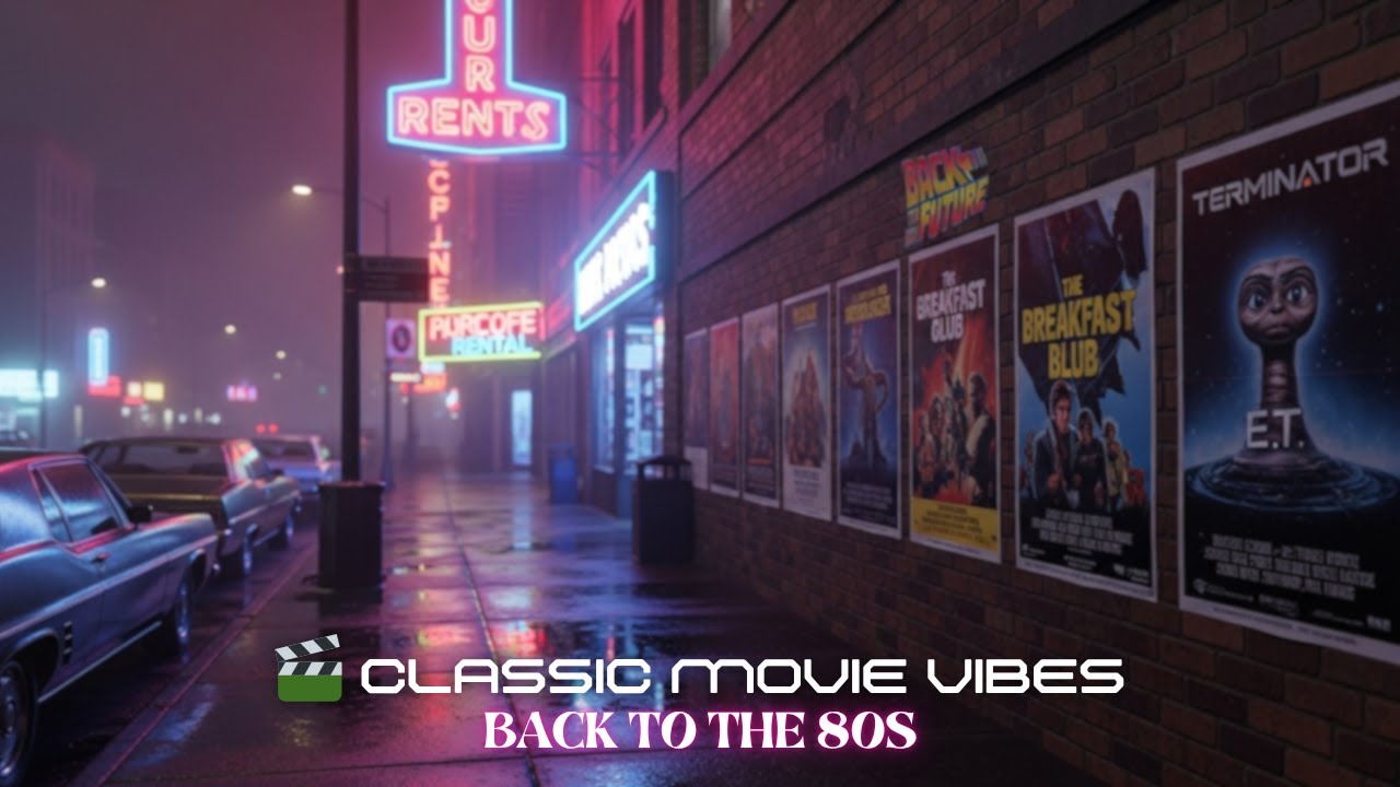 Dreamwave Night – 80s Street with Retro Movie Posters - YouTube