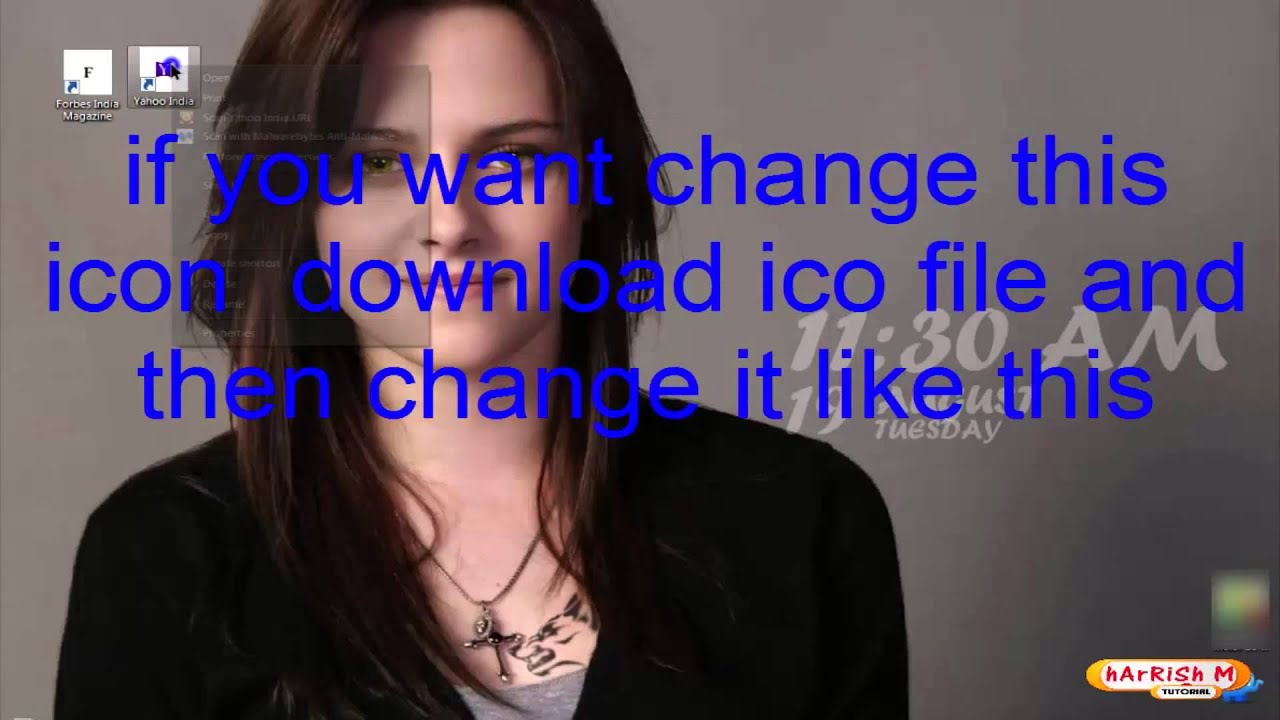how to create a website desktop shortcut and changing icon - YouTube