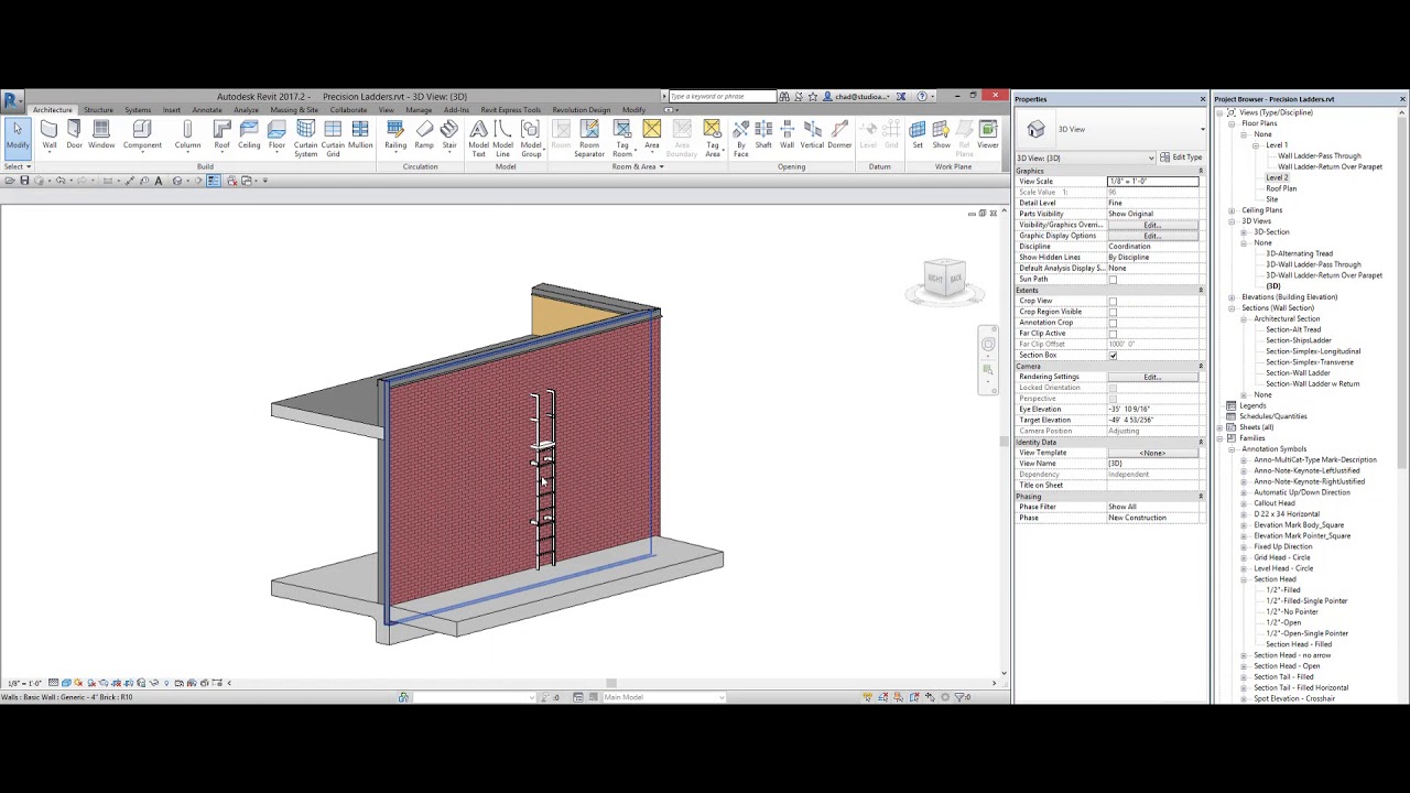 Fixed Ladder Walk Thru with Parapet Platform and Return - YouTube
