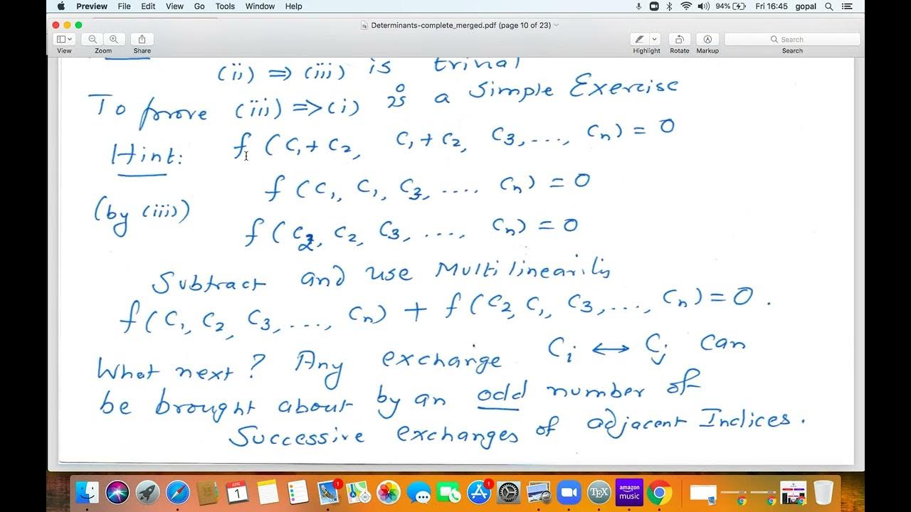 MA106 Lecture 7B Determinants Laplace's expansion - YouTube