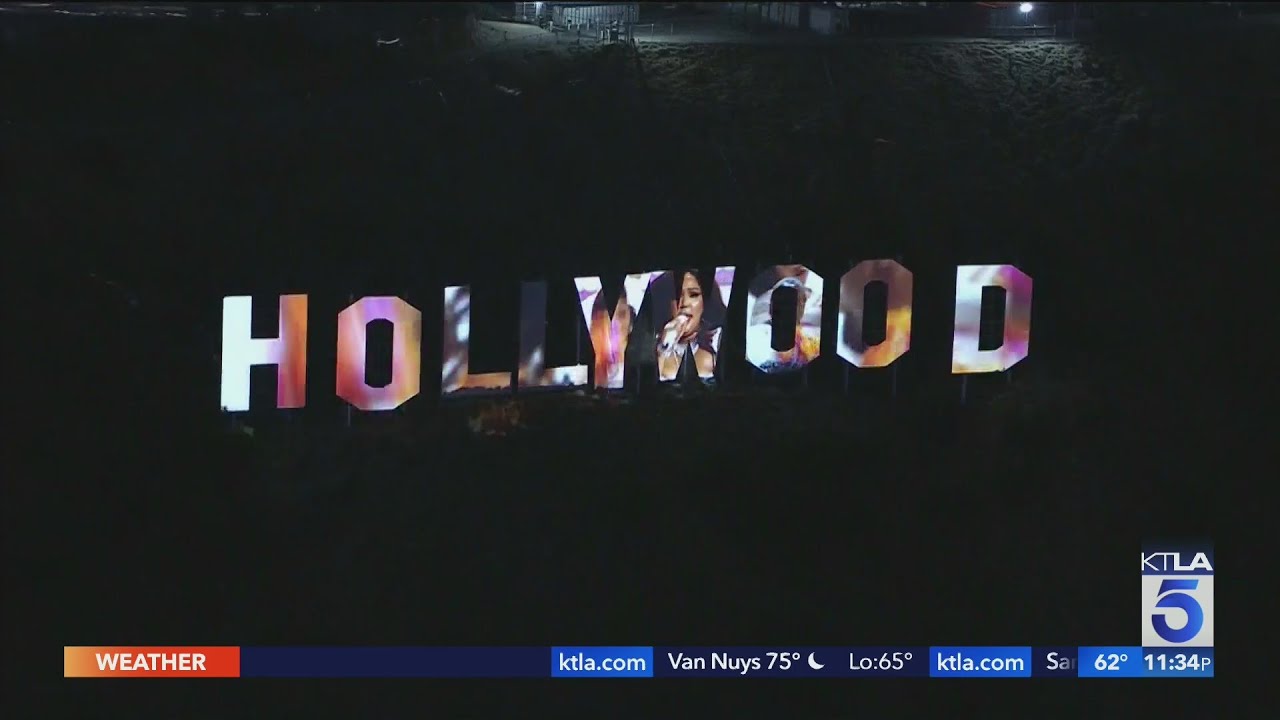 BET Awards take over iconic Hollywood sign - YouTube