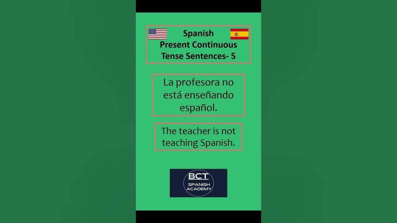Spanish Present Continuous Tense Examples -5 #shorts #learnspanish # ...