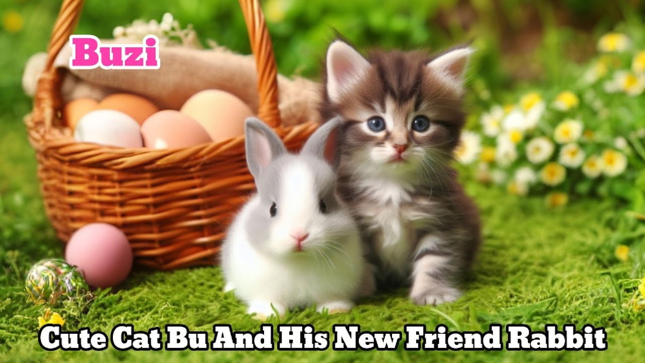 Cute Cat Bu And His New Friend Rabbit #cute #cat #viral #shorts #video ...