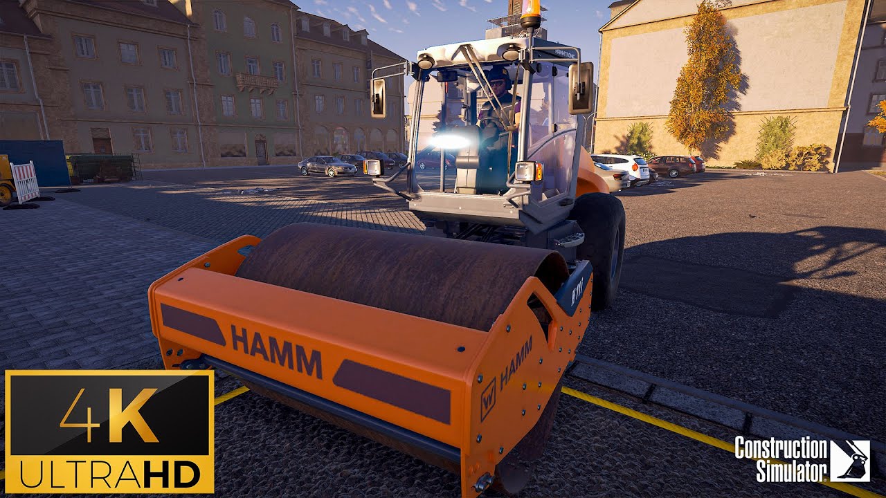 Construction Simulator "4K" Road Construction | Logitech G29 - YouTube