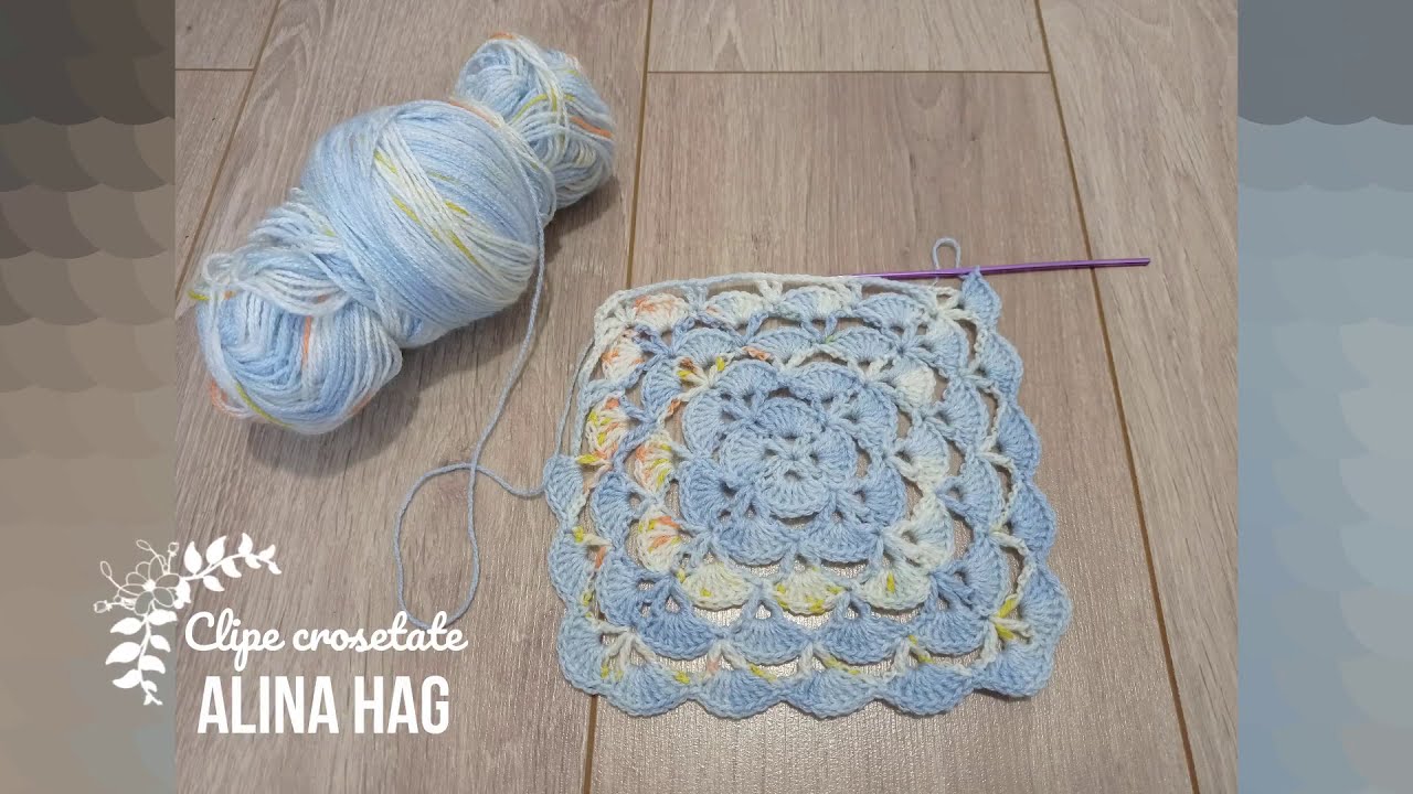 patura crosetata (dintr-un patrat)/ crochet blanket/ couverture au ...