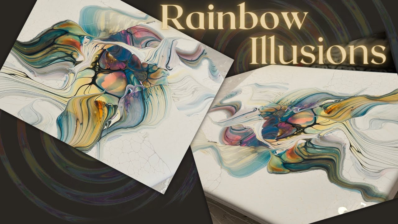 #252 Rainbow Illusions Palette Transfers | Acrylic Pour Painting | Abstract | Fluid Painting ...
