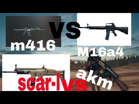 M416 vs M16a4 vs scar l vs akm pubg mobile war mod hindi pro /noob gameplay - YouTube