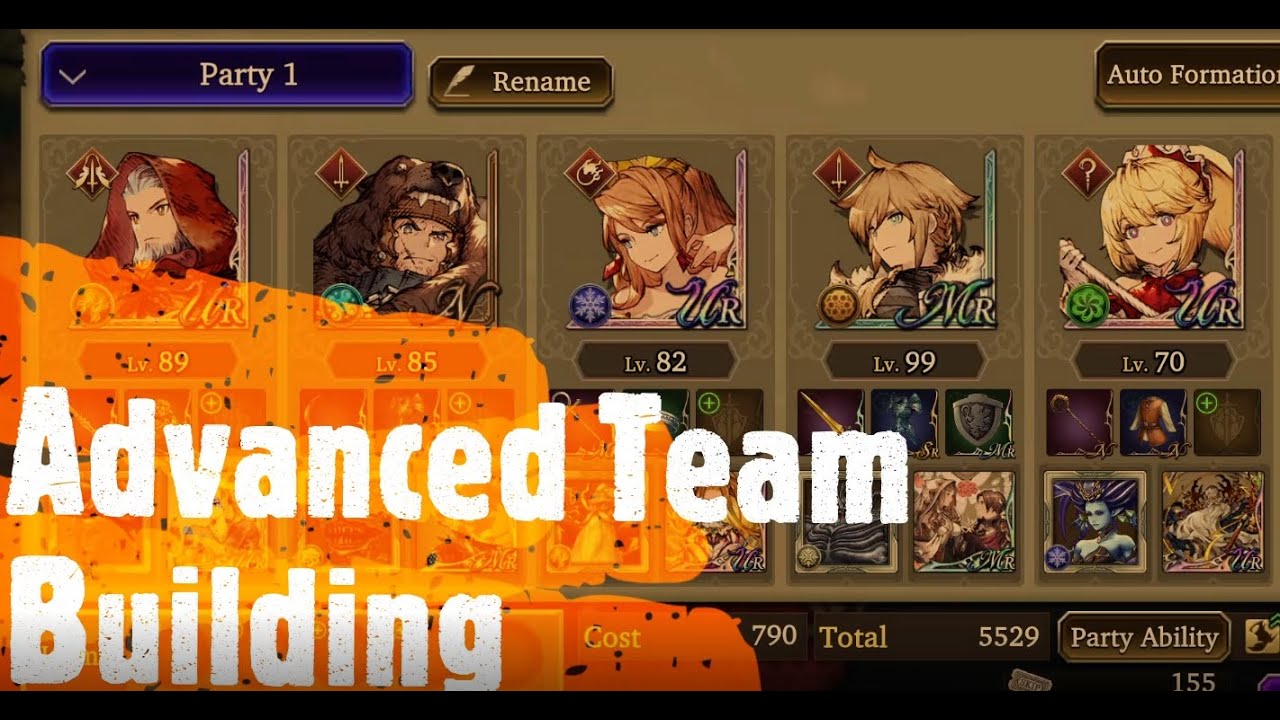 War of the Visions WOTV Advanced Team building Unit Building - YouTube