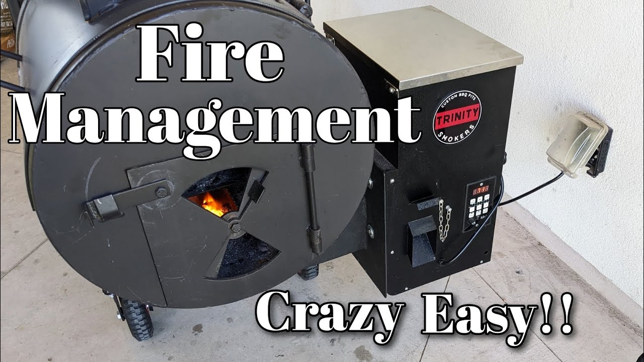 Fire Management on Hybrid Offset Smoker | Trinity Smokers - YouTube