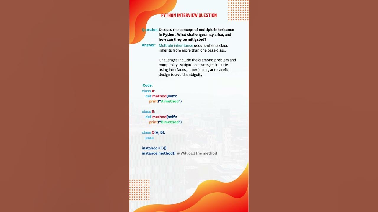 Multiple Inheritance In Python Coding Quiz Education Questionanswer Techcheatsheet Youtube