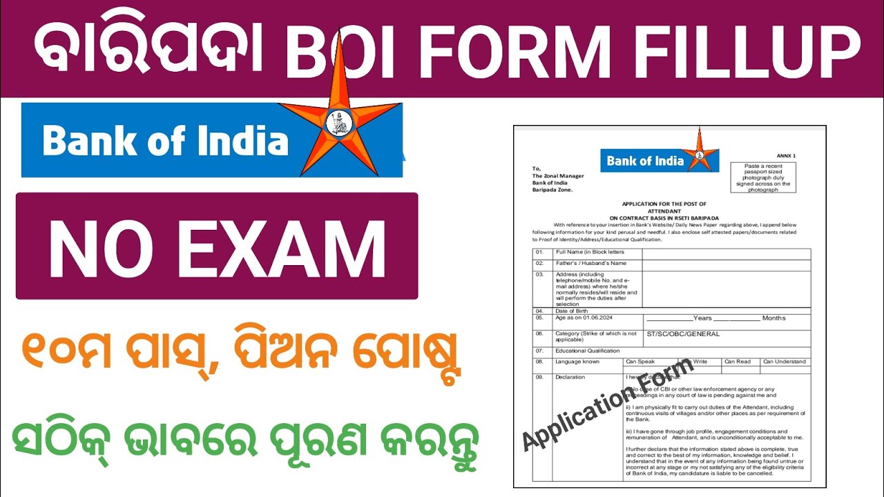BOI Form Fillup l କେମିତି ଫର୍ମ ପୂରଣ କରିବେ ️ l Apply Process l full ...