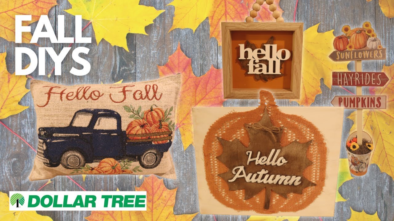 EASY Fall Decor 4 Dollar Tree DIYs (2021) Hacks - YouTube