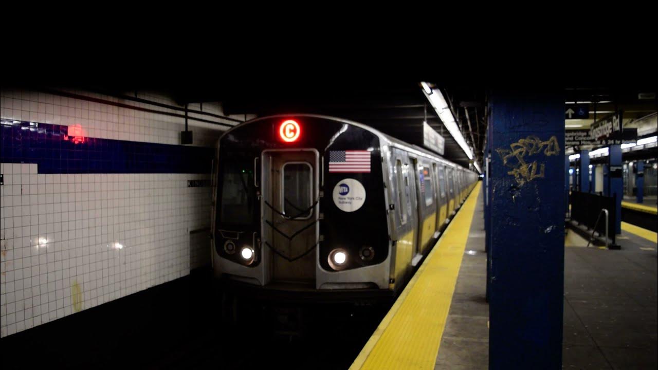 Manhattan-bound R179 (C) train leaving Kingsbridge Road (IND Concourse Line) - YouTube
