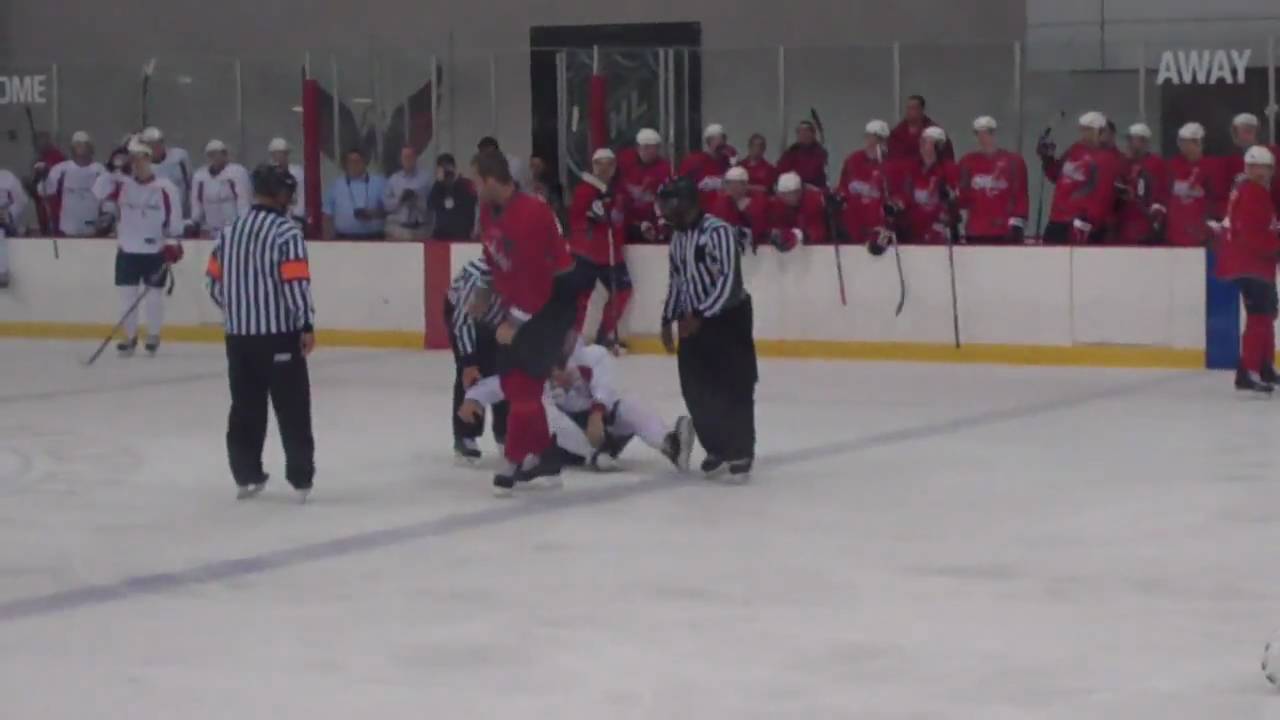 Joe Finley Fights Anthony Pisano During a Scrimmage at Caps Development ...
