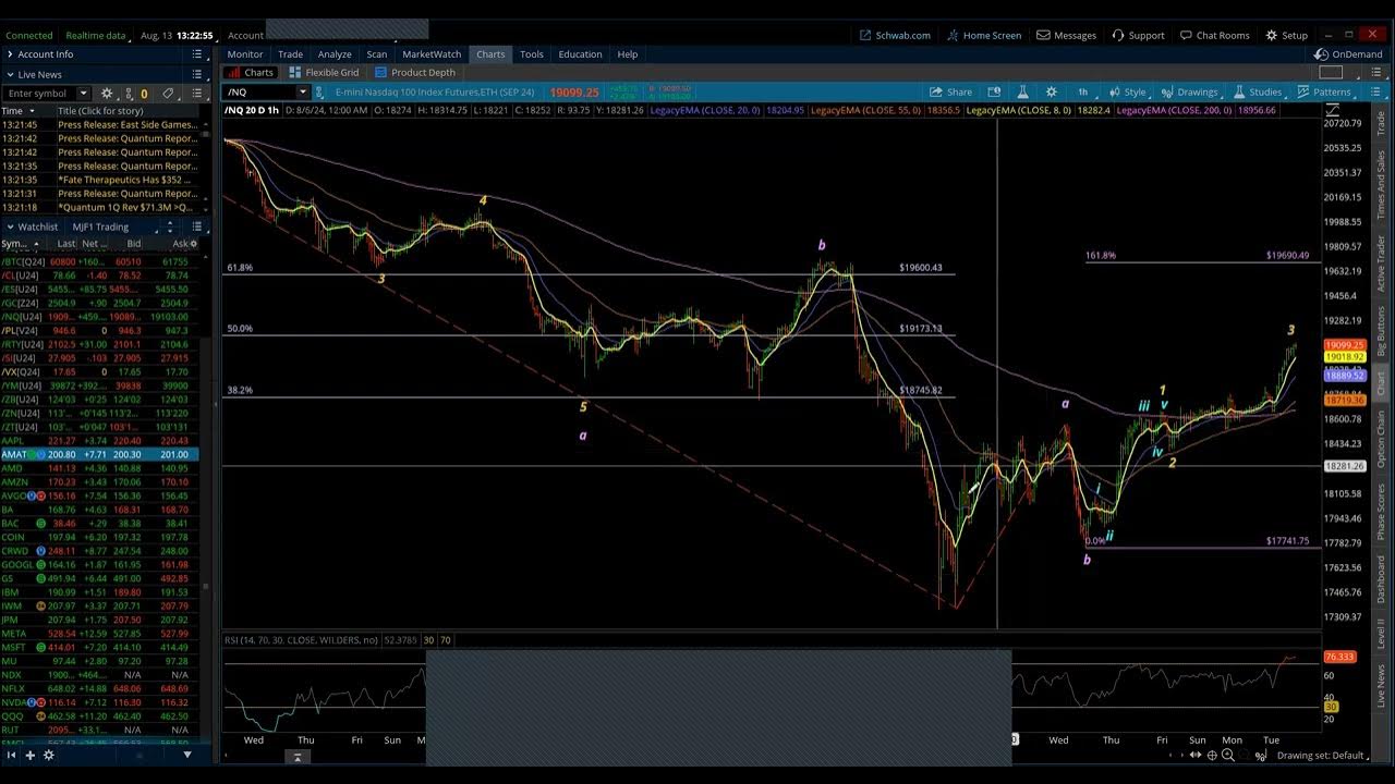 NASDAQ 100 & S&P 500 / Elliott Wave Daily Update 8/13/2024 by Michael Filighera - YouTube