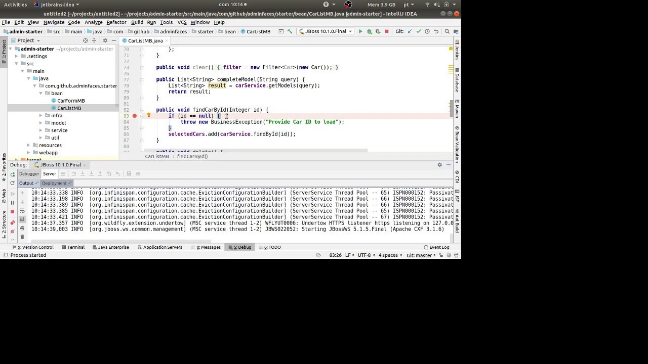 AdminFaces starter application on IntelliJ IDE - YouTube