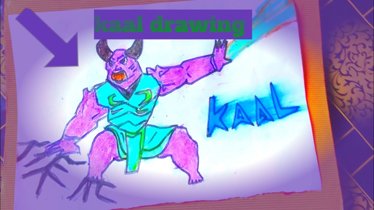how to draw kaal drawing in little Singham drawing easy step-by-step ...