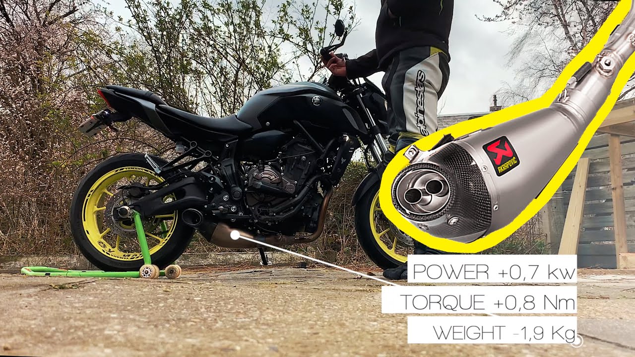 Yamaha MT07 FULL AKRAPOVIC /Exhaust Sound / Titanium Racing Line with ...