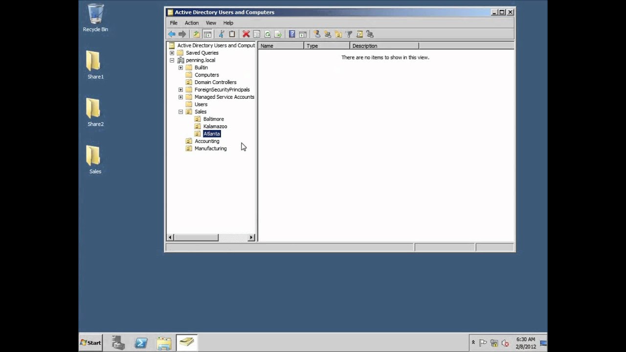 Server 2008 Lesson 13 - Creating Organizational Units in Active ...