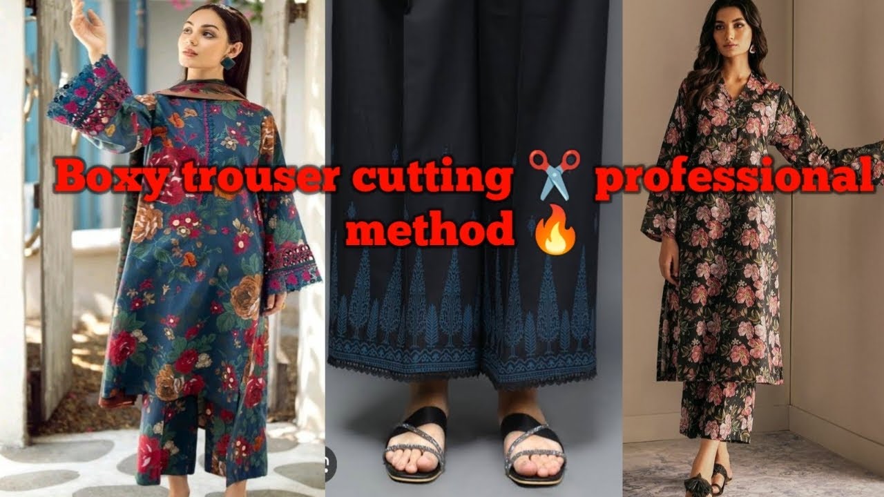 Boxy trouser cutting ️ professional method 🔥# branded Box trouser ...