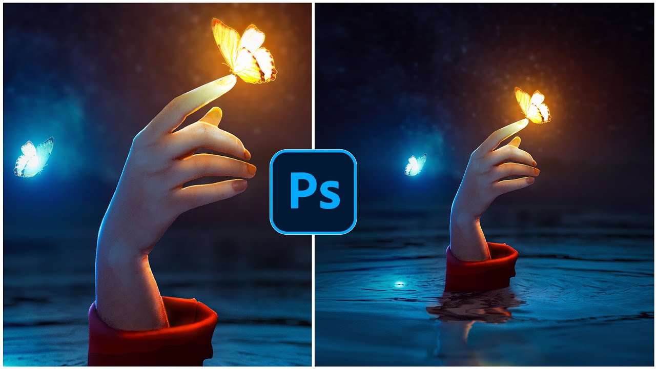 "Glowing Butterfly" Photoshop Manipulation | Fantasy Concept Art Speed ...