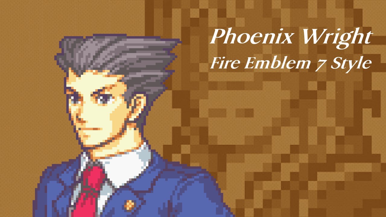 Phoenix Wright (Ace Attorney) Fire Emblem 7 Style Portrait - Pixel Art ...