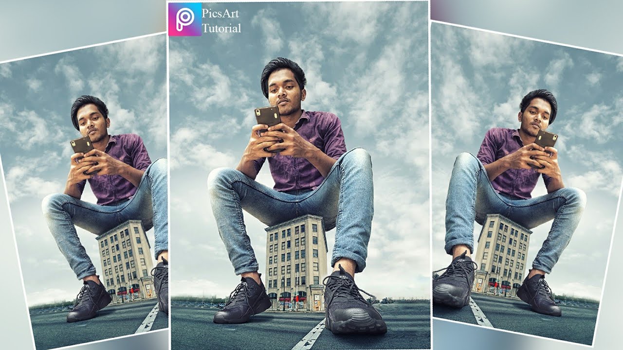 Creative PicsArt Manipulation||Sit On A Building PicsArt Manipulation ...