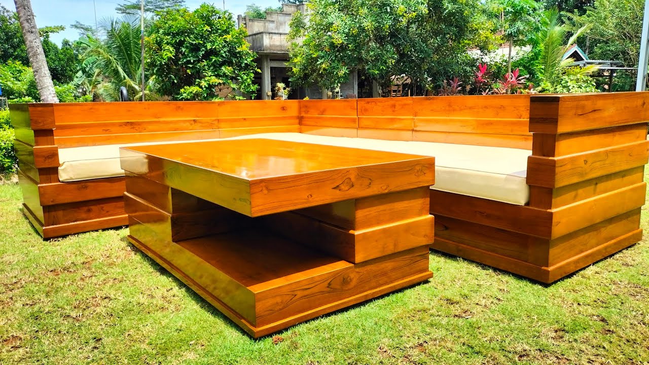 Terbaru Kursi Tamu Sudut Box Sofa Minimalis Bahan Full Kayu Jati Solid ...