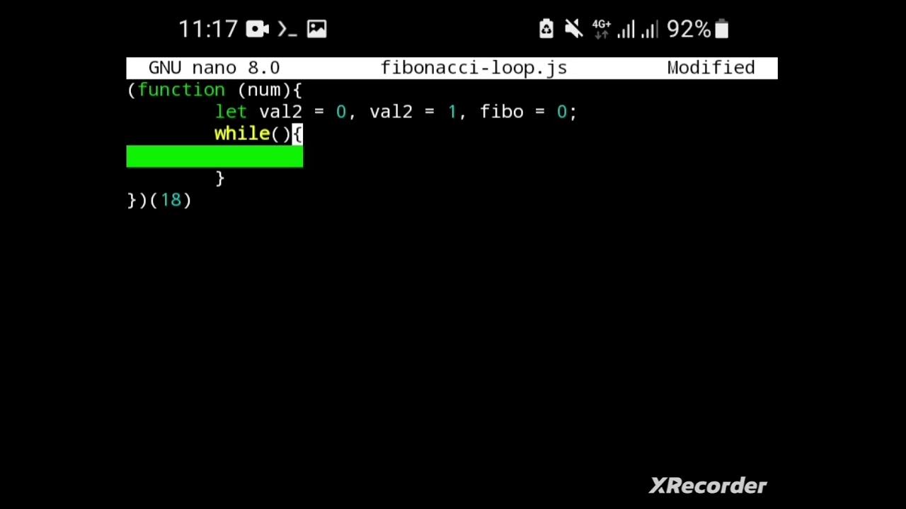 DSA in JavaScript | implementing #fibonacci algorithm using #node.js in #termux - YouTube
