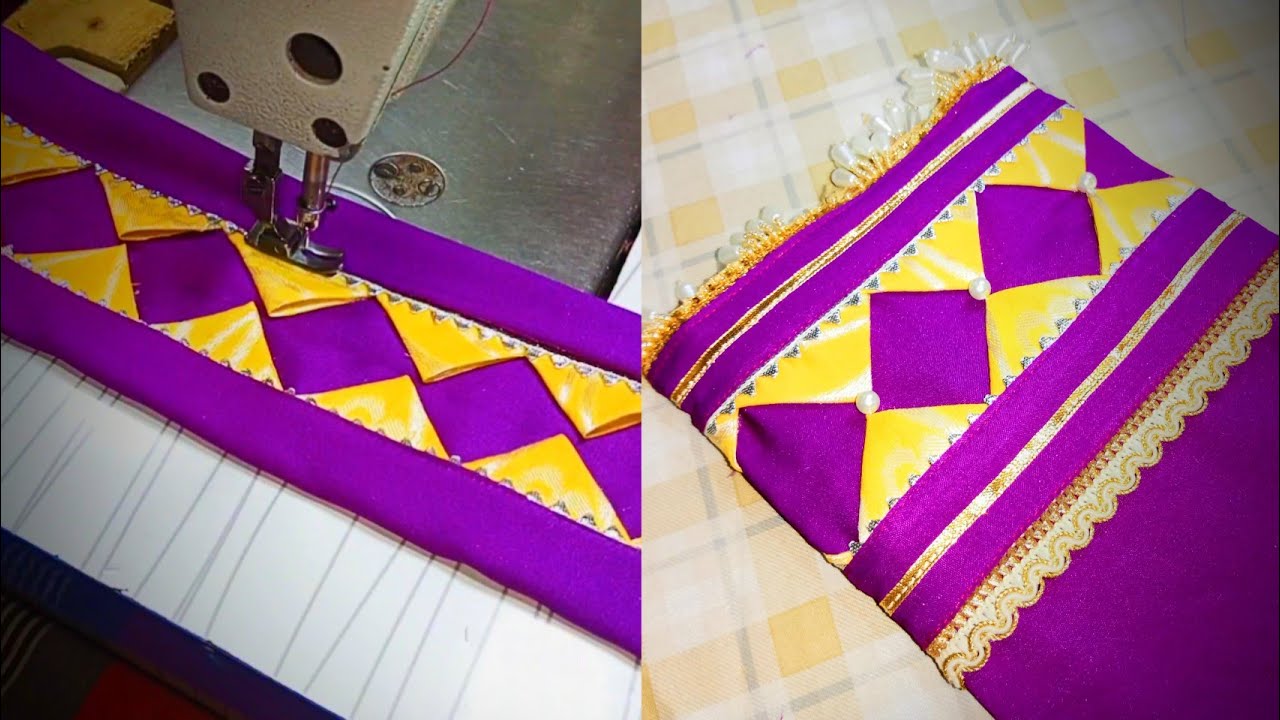 Beautiful Sleeves Design with Samosa & Lace, |Nasir Designing Ideas ...