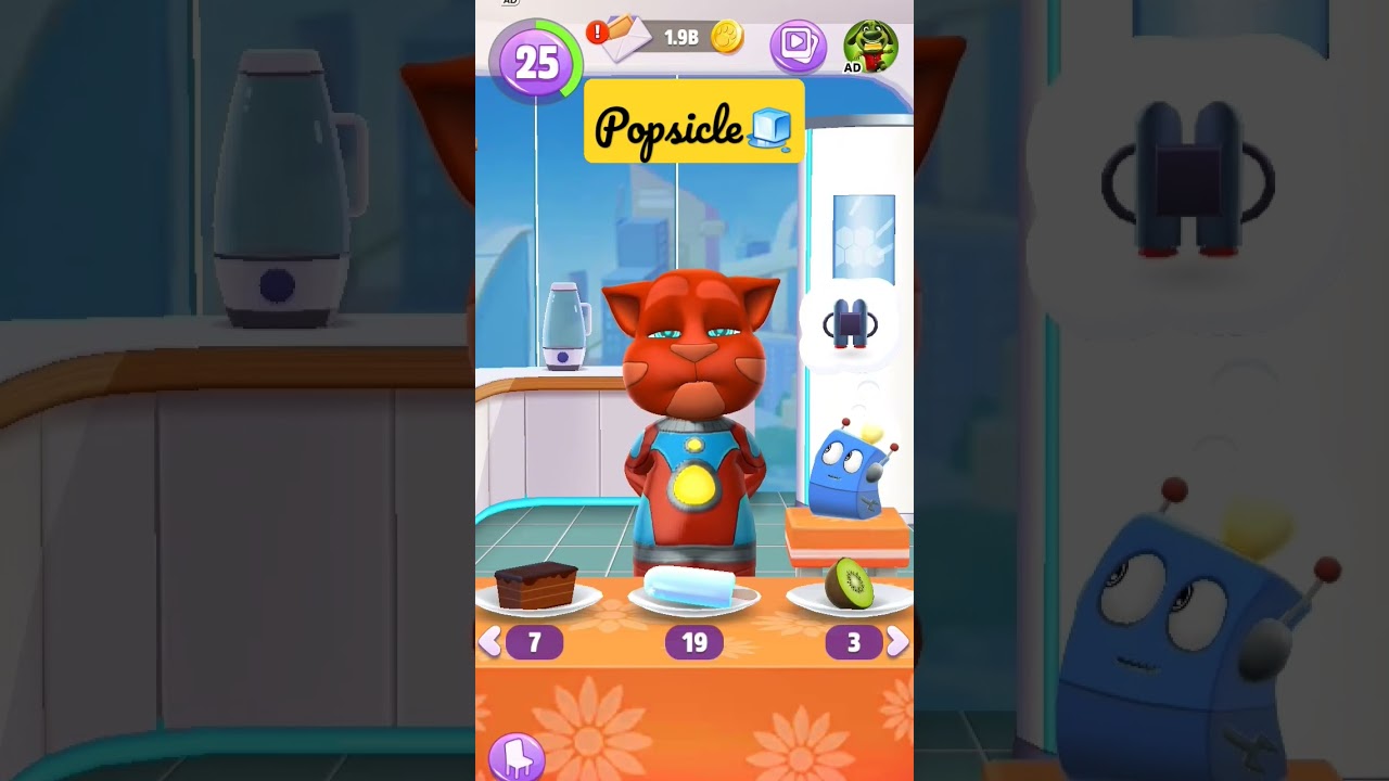 My Talking Tom 2 eats Popsicle #shorts #caretom #talkingtom - YouTube