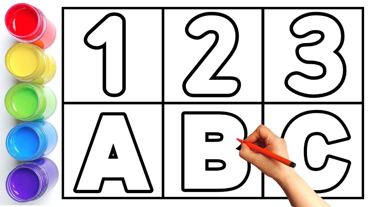 Learning the Alphabets and Numbers || Colouring for Letters with Toys ...
