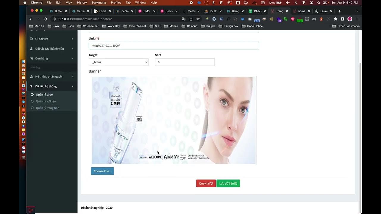 Fix đồ án website bán mỹ phẩm laravel - 123code.net - YouTube