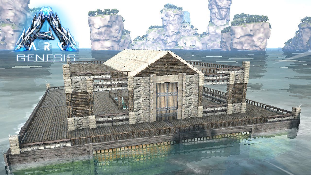 BUAT BASE DI ATAS LAUTAN #4 - ARK GENESIS - YouTube