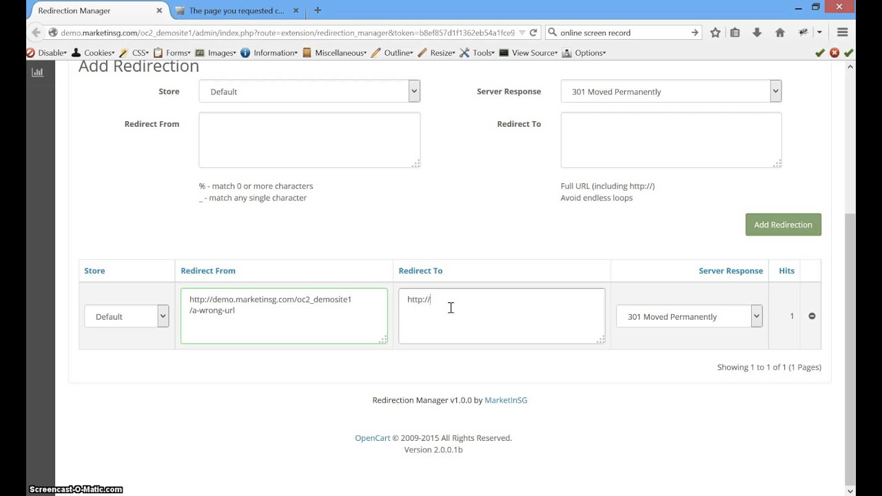 [OpenCart] Redirection Manager - YouTube